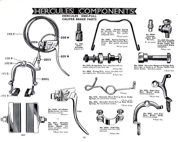 HERCULES SERVICE LIST 1939 - Vintage Motor Cyclebooks